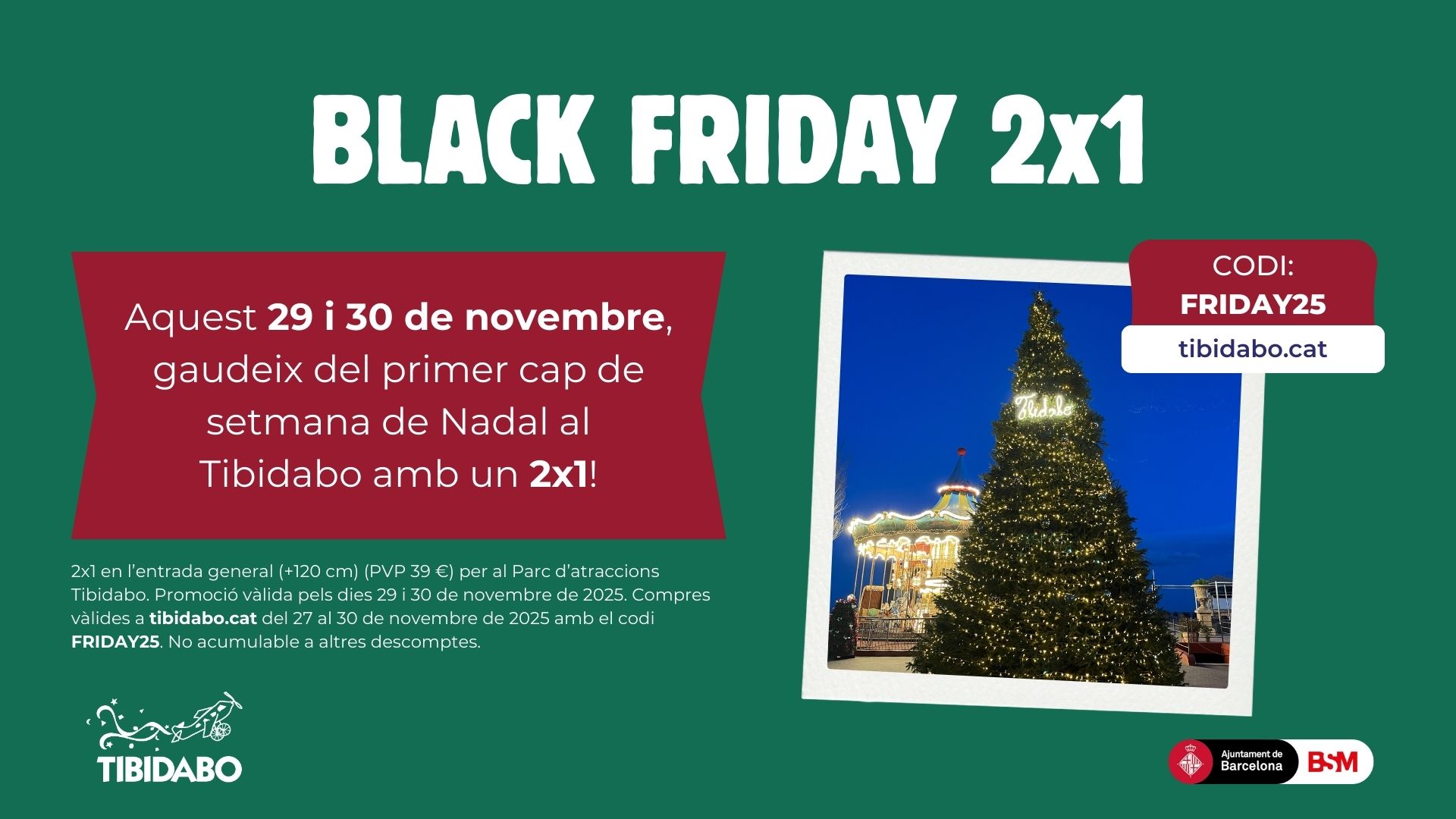 Promoción Black Friday 2x1 | Parque de atracciones Tibidabo